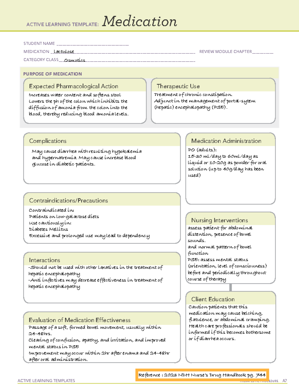 Lactulose - medication cards - ACTIVE LEARNING TEMPLATES THERAPEUTIC ...