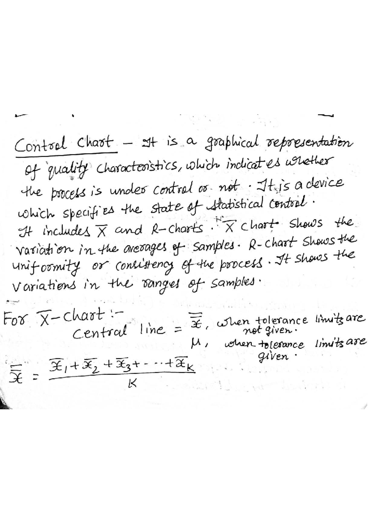 X-bar, R, P, np & C Control Charts - M4 Notes for 2nd Year BTech - Studocu