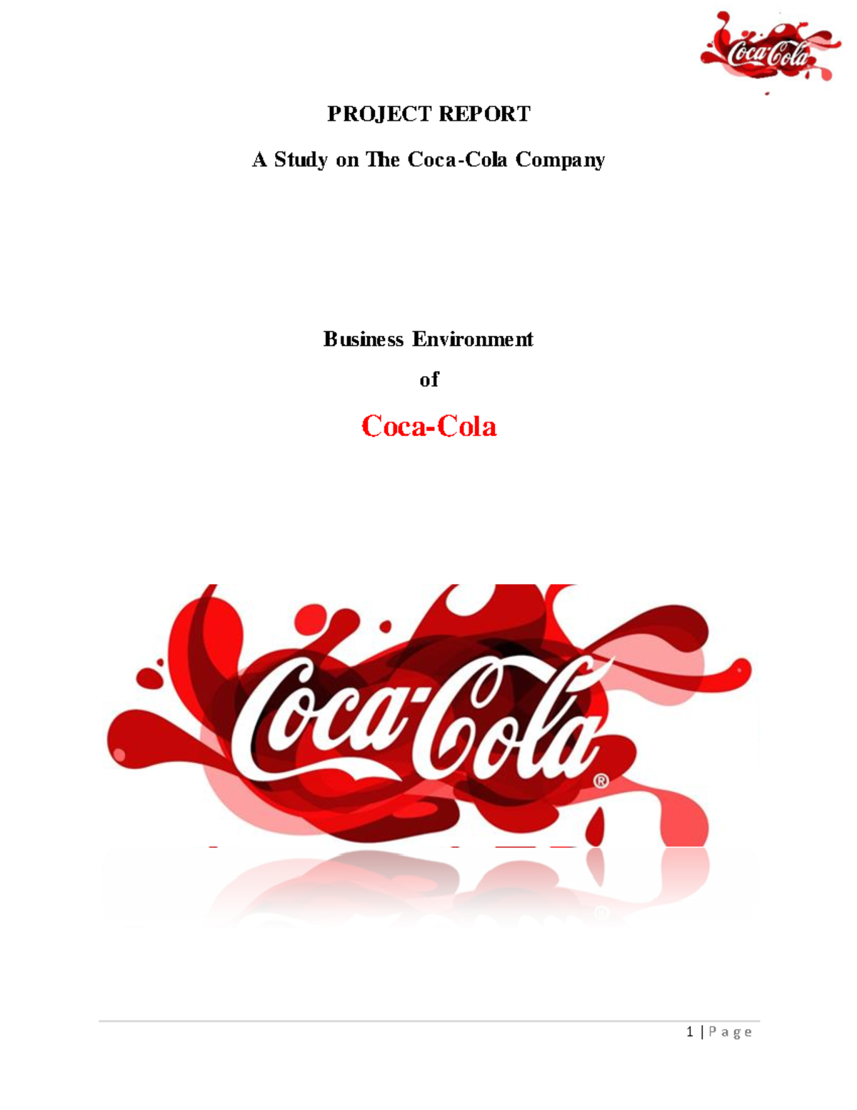 BUS-203 Final Project Report: Business Environment Analysis of Coca ...