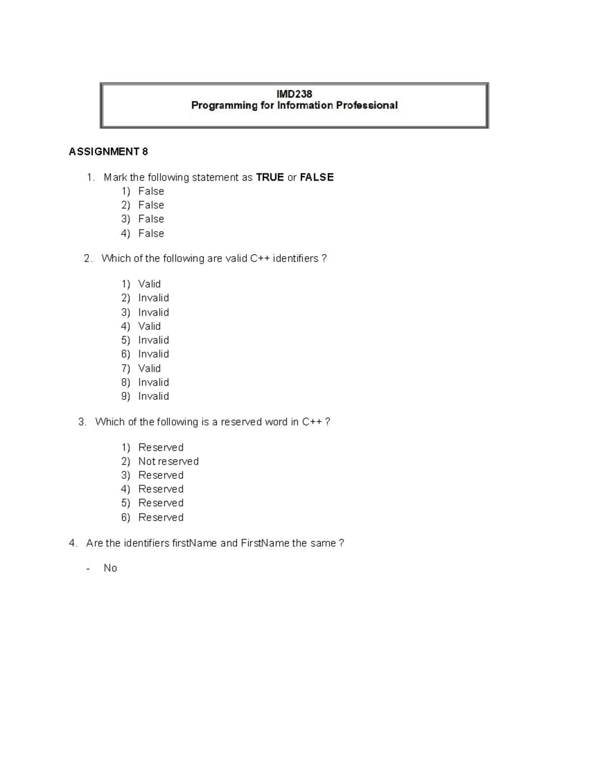 Assignment 8 II - Programming for Information Professional - ASSIGNMENT ...