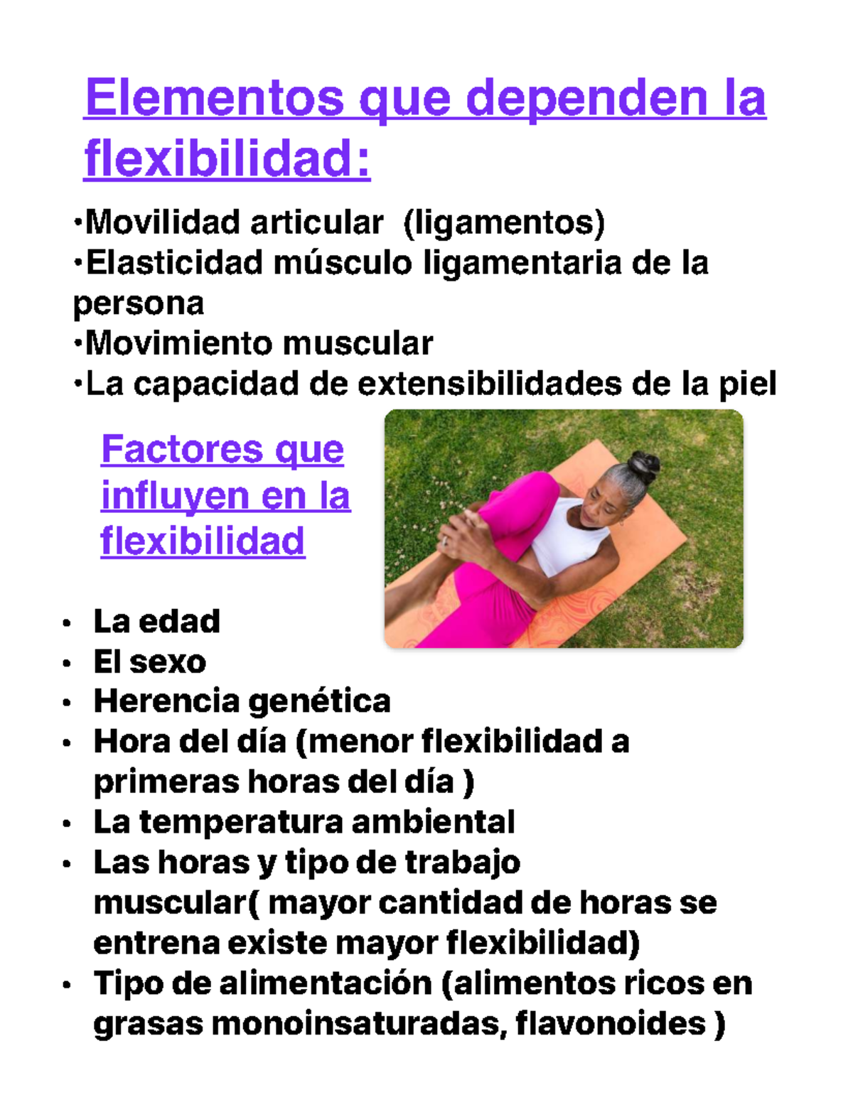 Sin título 40 - Mapa conceptual sobre estiramiento y flexibilidad - Elementos que dependen la ...