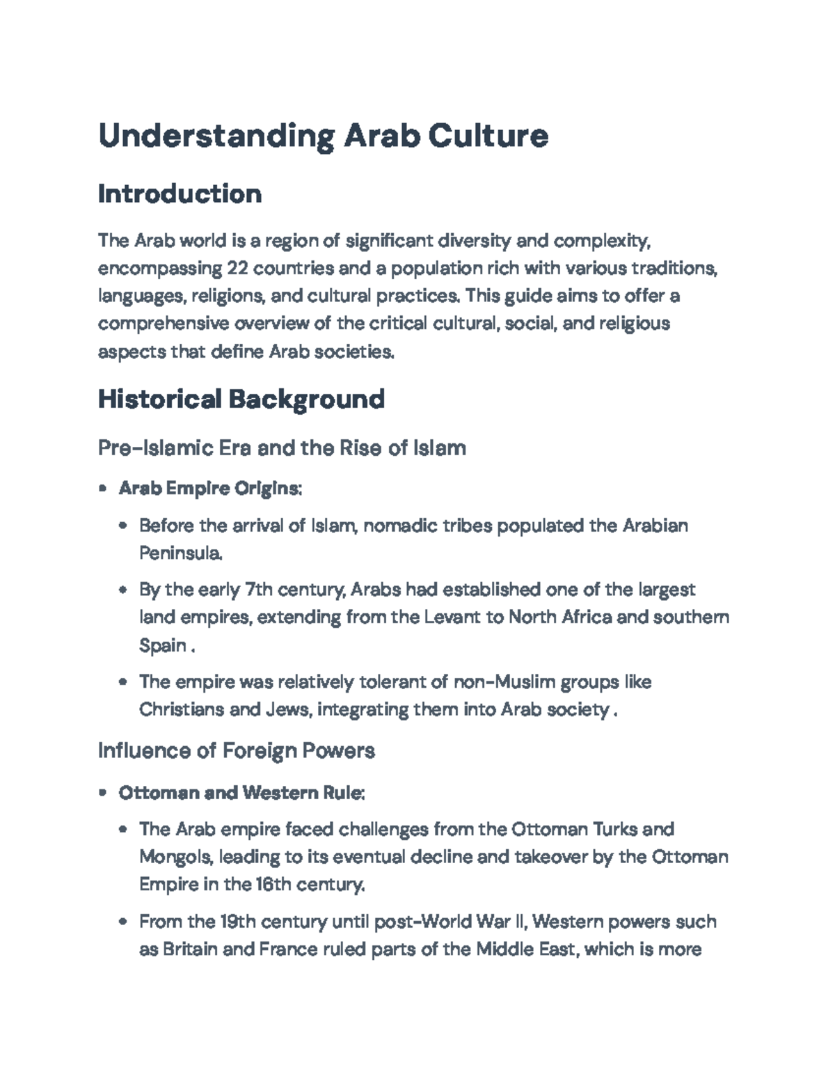 Understanding Arab Culture: History, Religion, and Social Values ...