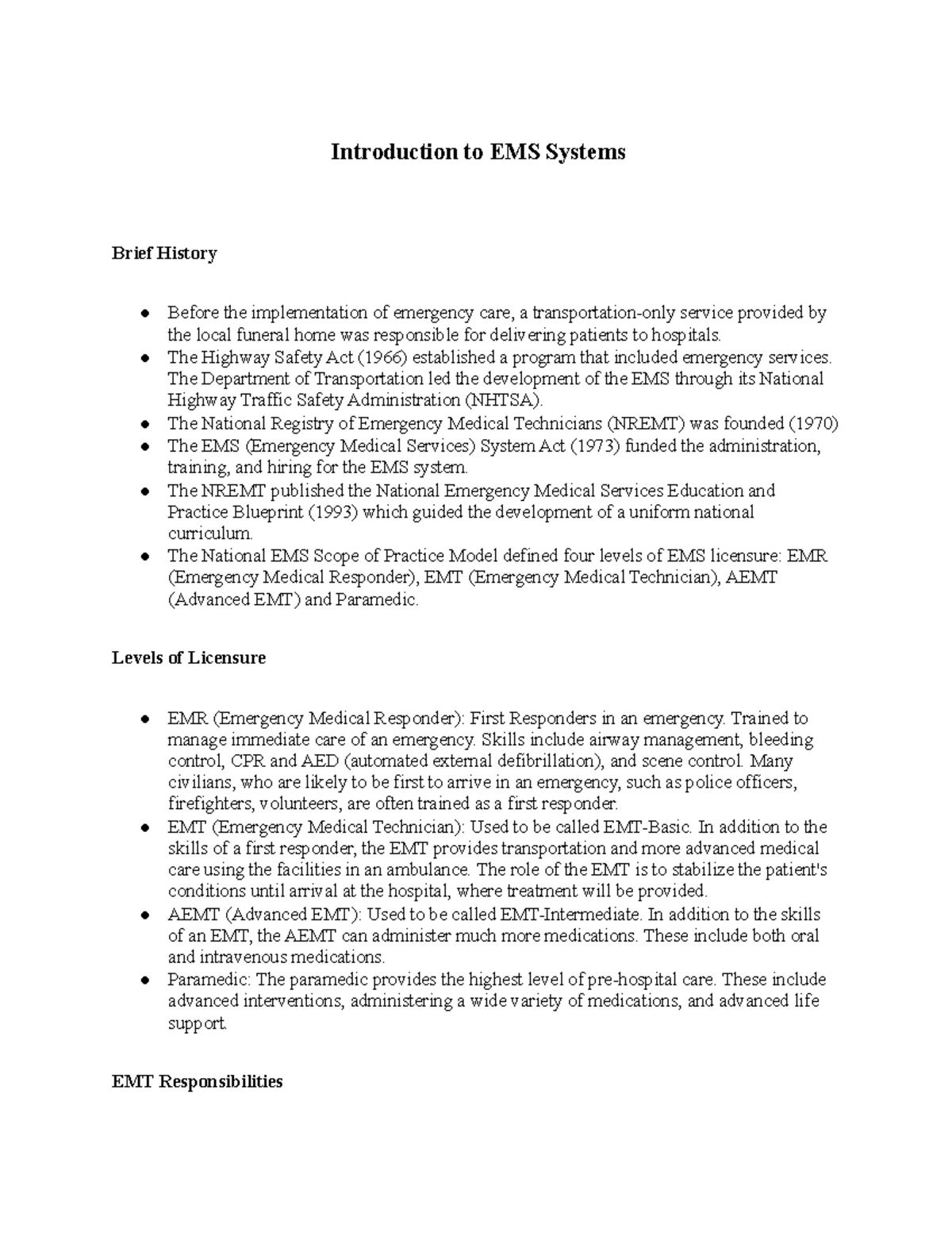 EMT Test 1 ( Chapters 1 - 5 ) Flashcards Quizlet - EMT Test 1 ...