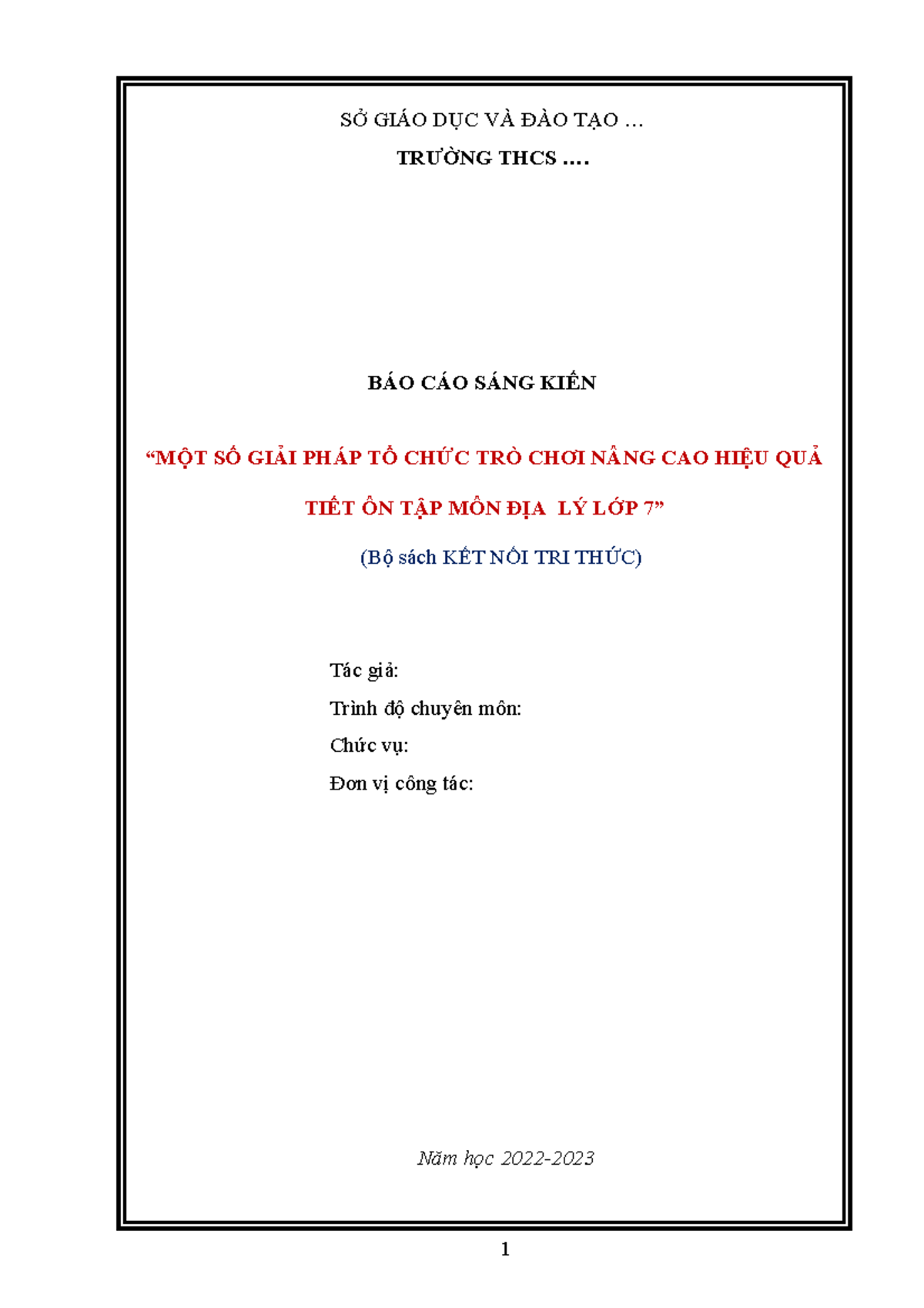 DEMO V0735 - Tailieunhanh skkn to chuc tro choi trong day va hoc dia ly ...