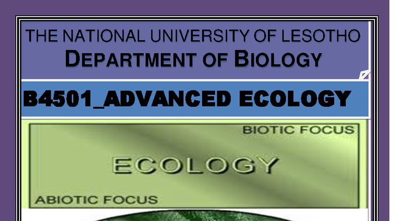 Lecture 18: Ecological Succession in B4501 - Advanced Ecology 2025-2026 ...