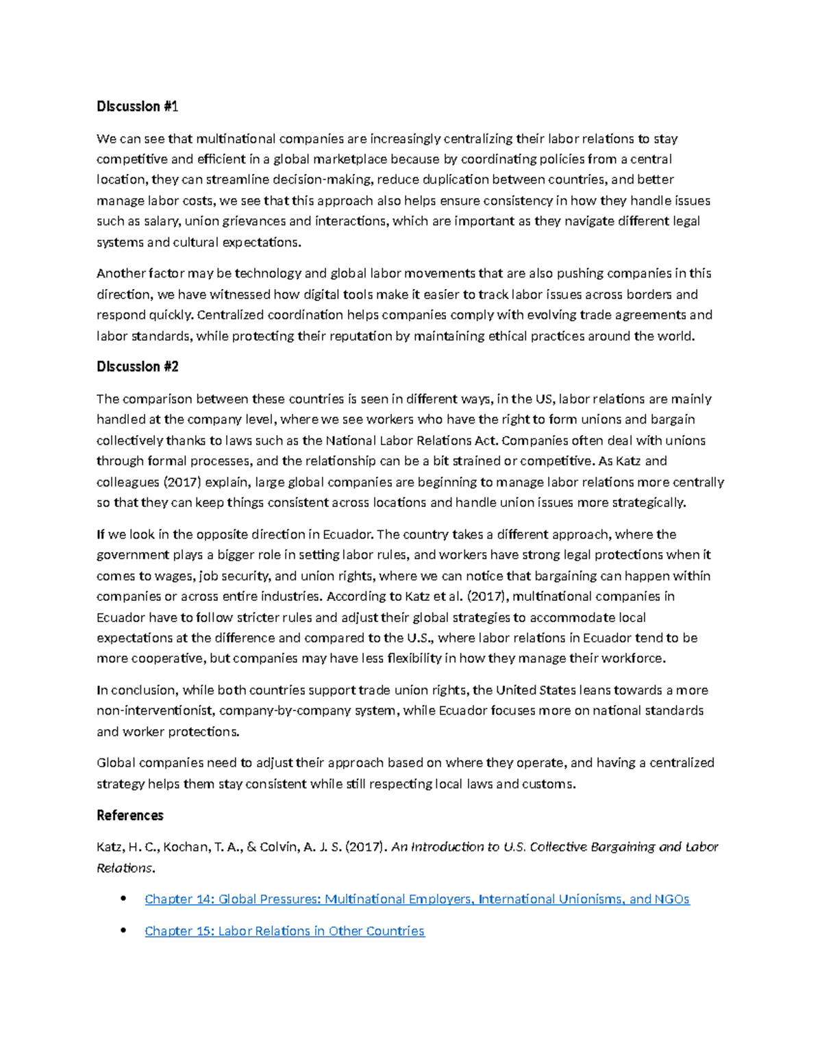 HRMN 362 6382 Labor Relations - Week 7: Global Labor Relations Trends ...