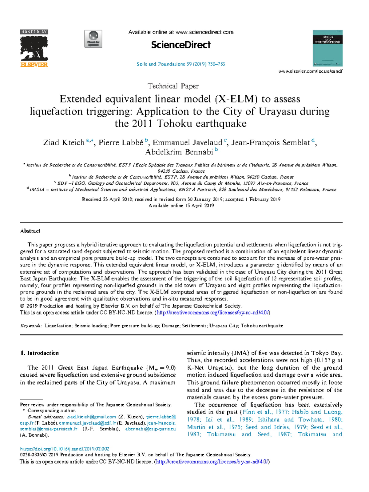 Extended Equivalent Linear Model for Liquefaction Assessment in Urayasu ...