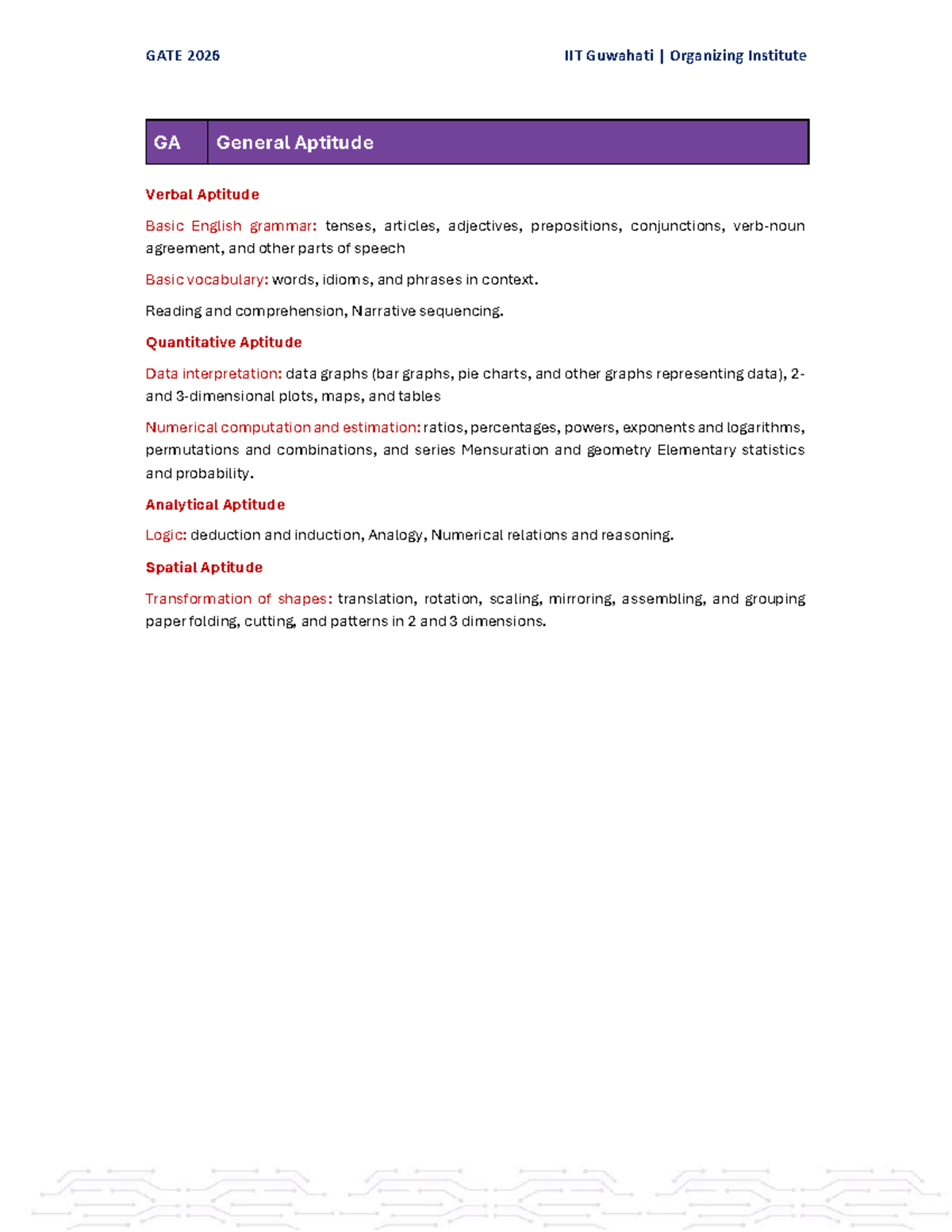 GATE 2026 GA IIT Guwahati General Aptitude Study Notes - Studocu