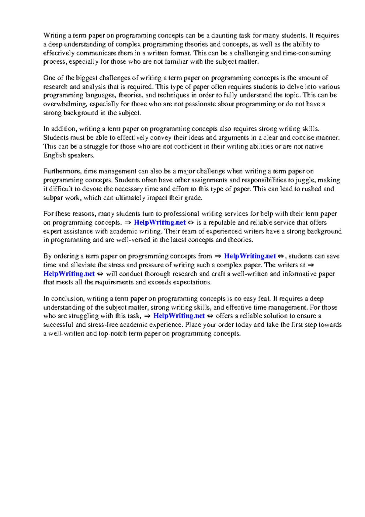 Term Paper on Programming Concepts: Challenges & Solutions - Studocu