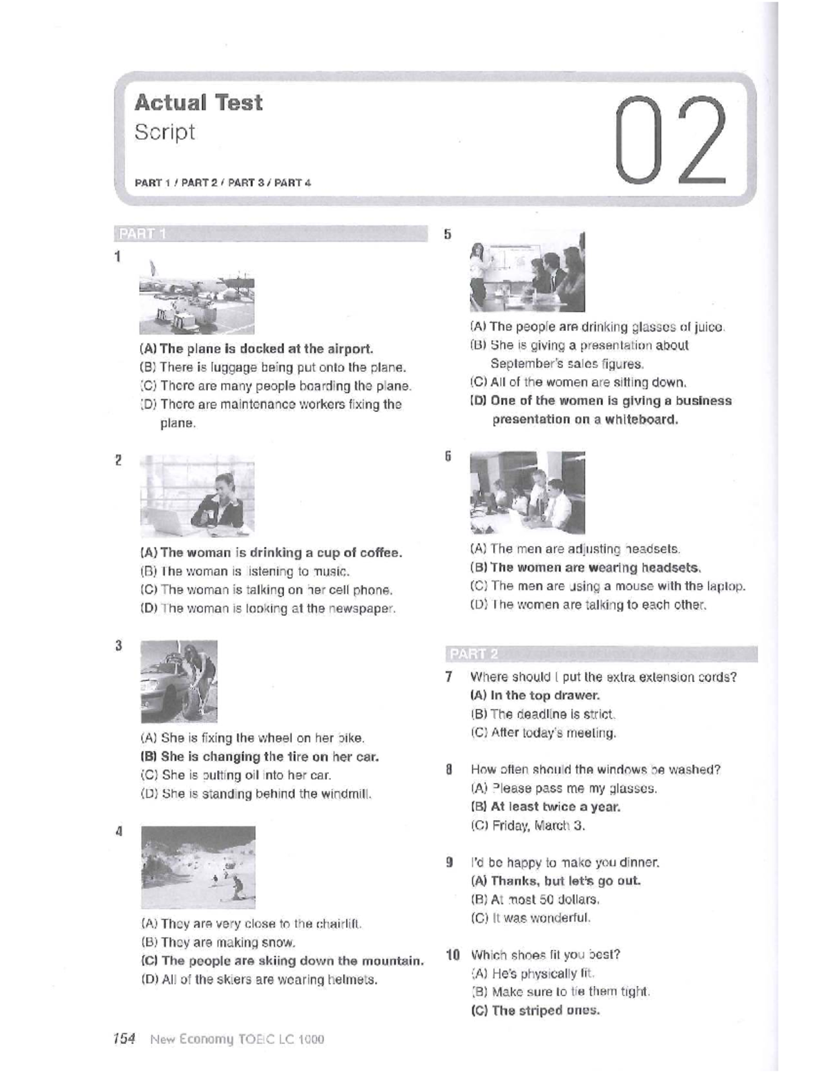 New Economy TOEIC LC 10 Listening Script Part 4 - Studocu