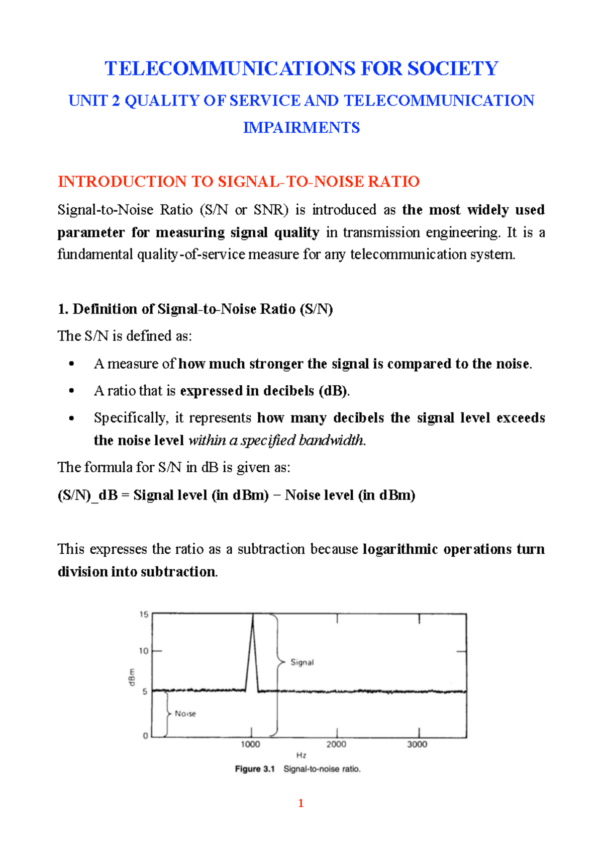 R22 TCS Unit 2 - Quality of Service & Impairments in Telecommunications ...