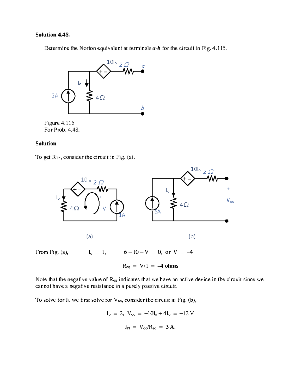 Assignment 3 Solutions: Norton's Theorem Applications in Circuits - Studocu