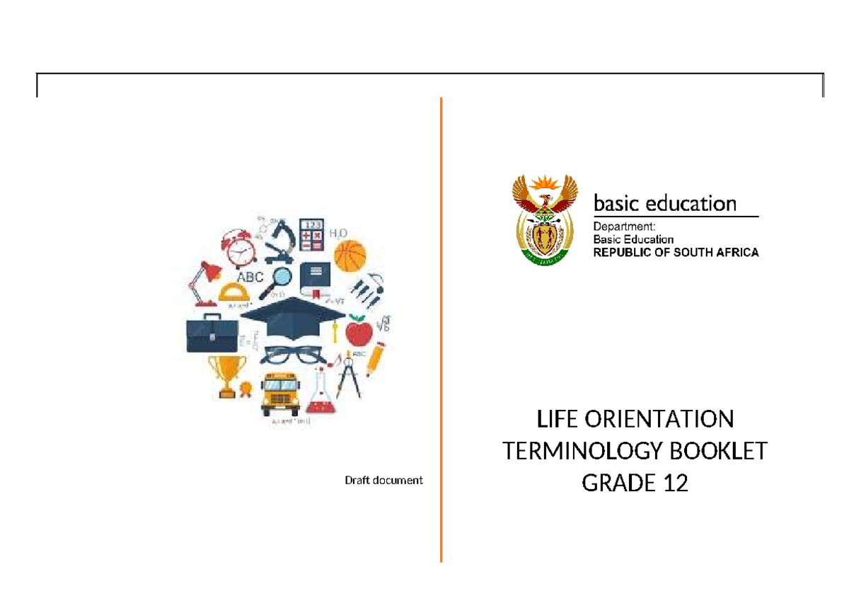 LIFE ORIENTATION TERMINOLOGY BOOKLET GRADE 12: Study Notes 2023 - Studocu
