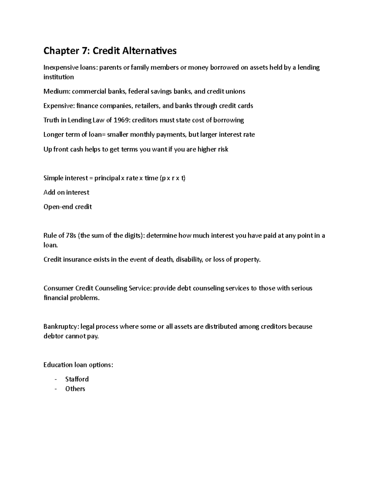 Chapter 7 Credit - Focus on Personal Finance - Chapter 7: Credit ...