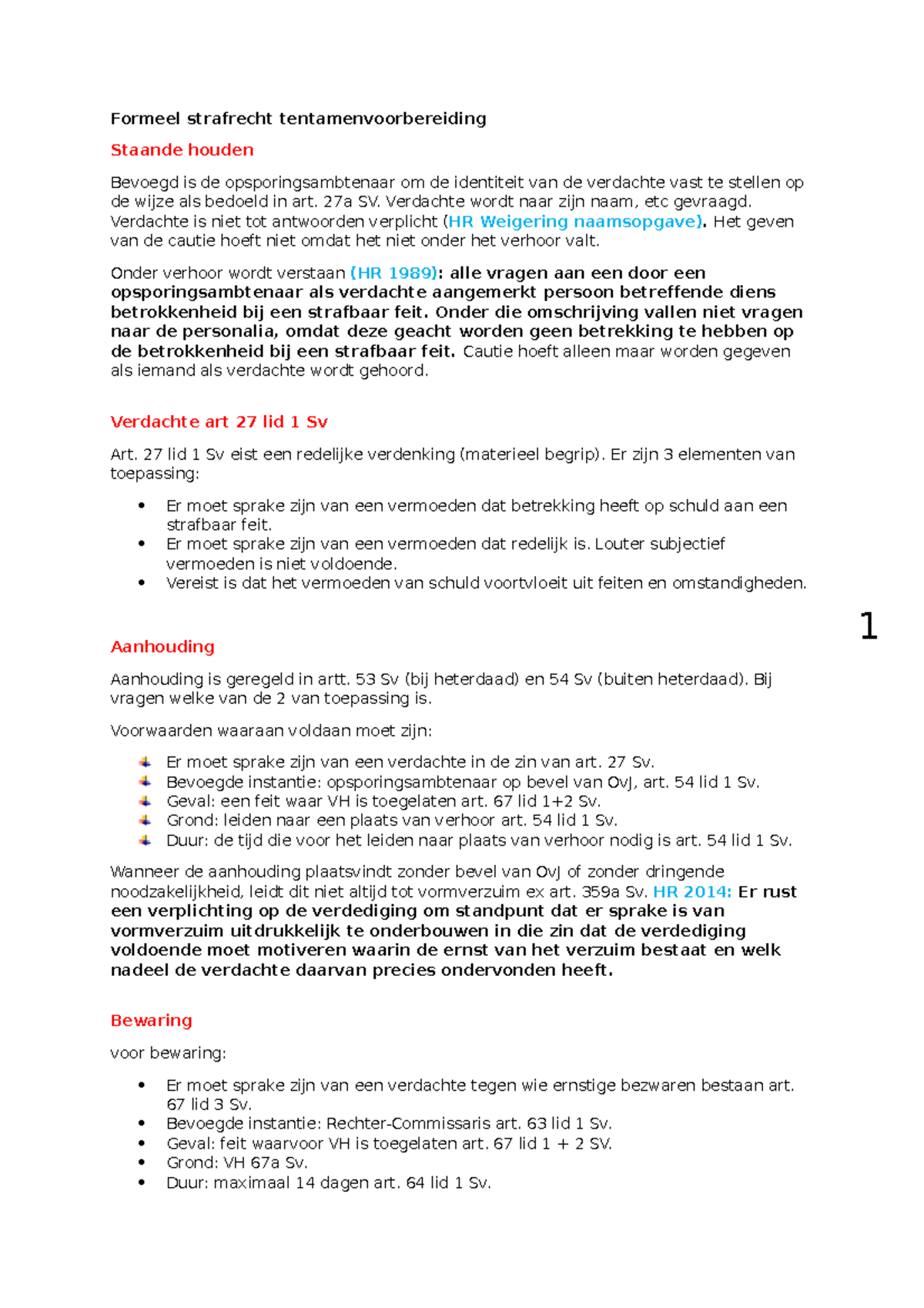 Formeel Strafrecht Tentamenvoorbereiding: Sleutelfeiten en Regelgeving ...
