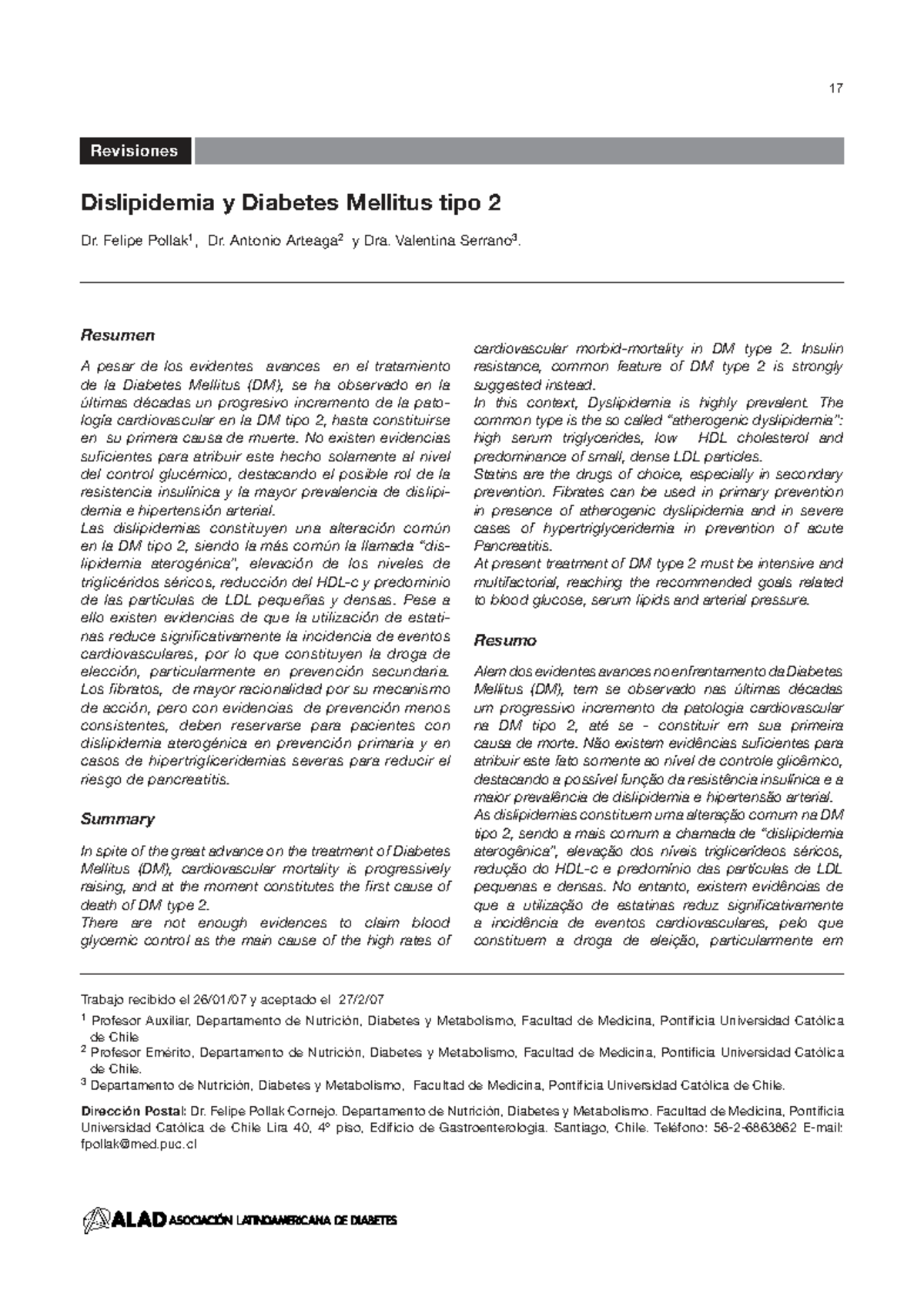 BQM ART 2 - Dislipidemia y Diabetes Mellitus Tipo 2: Revisión y ...