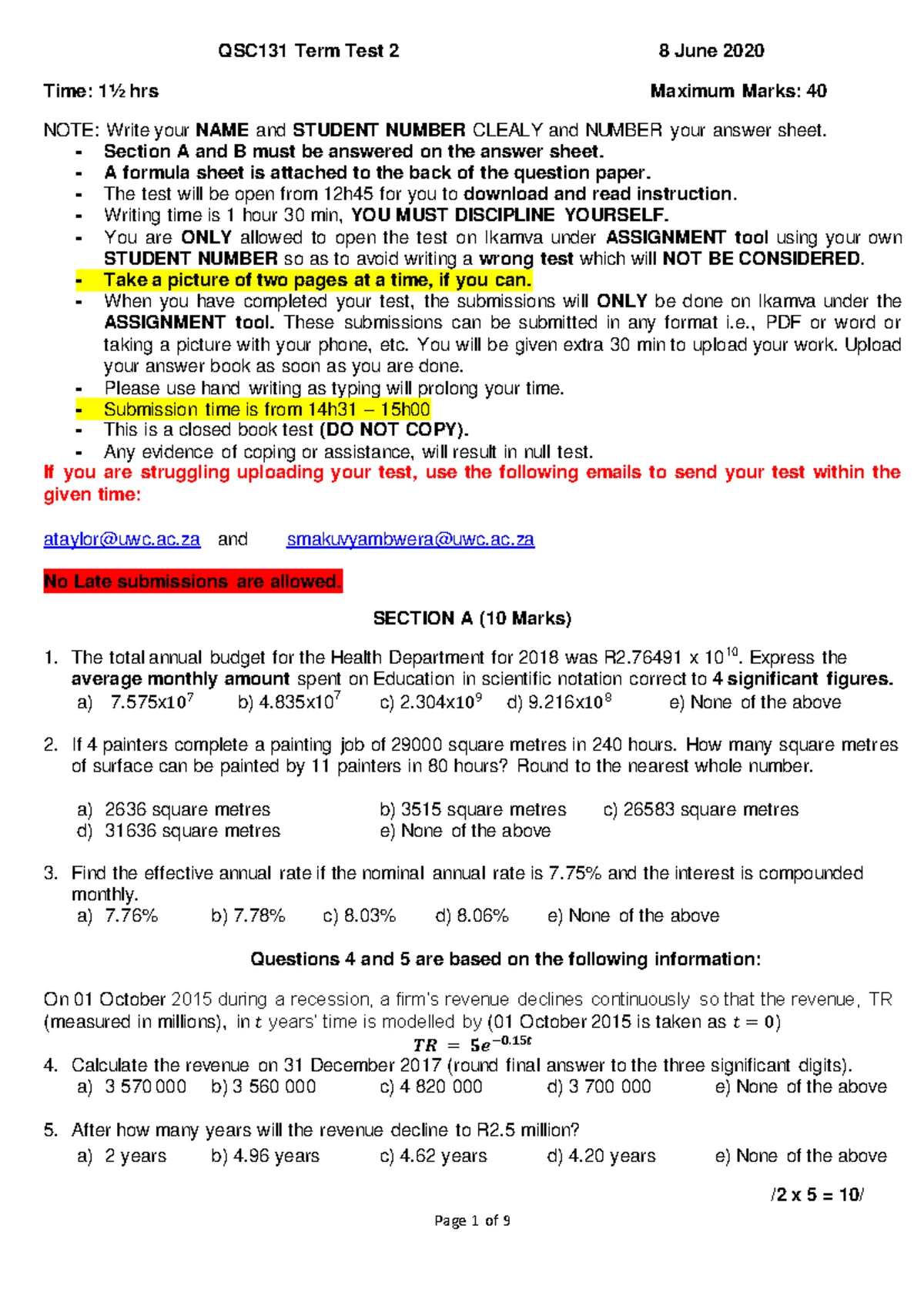 Sage One Accounting Trial Assessment - ACC Exam Questions and Answers ...