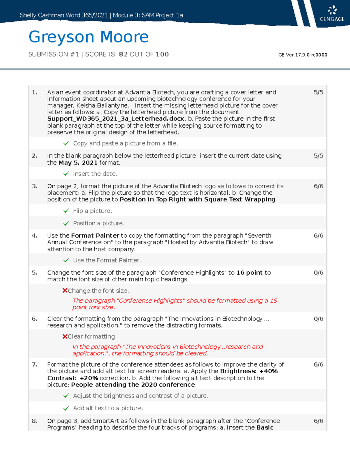 SC WD365 2021 Module 3: SAM Project 1a Cover Letter & Info Sheet - Studocu