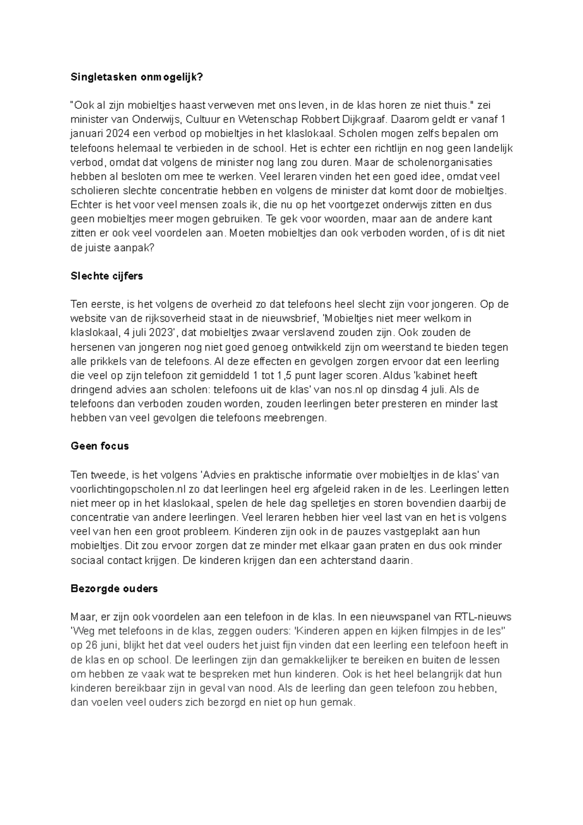 Mobieltjes in de Klas: Voor- en Nadelen van het Verbod - Studeersnel