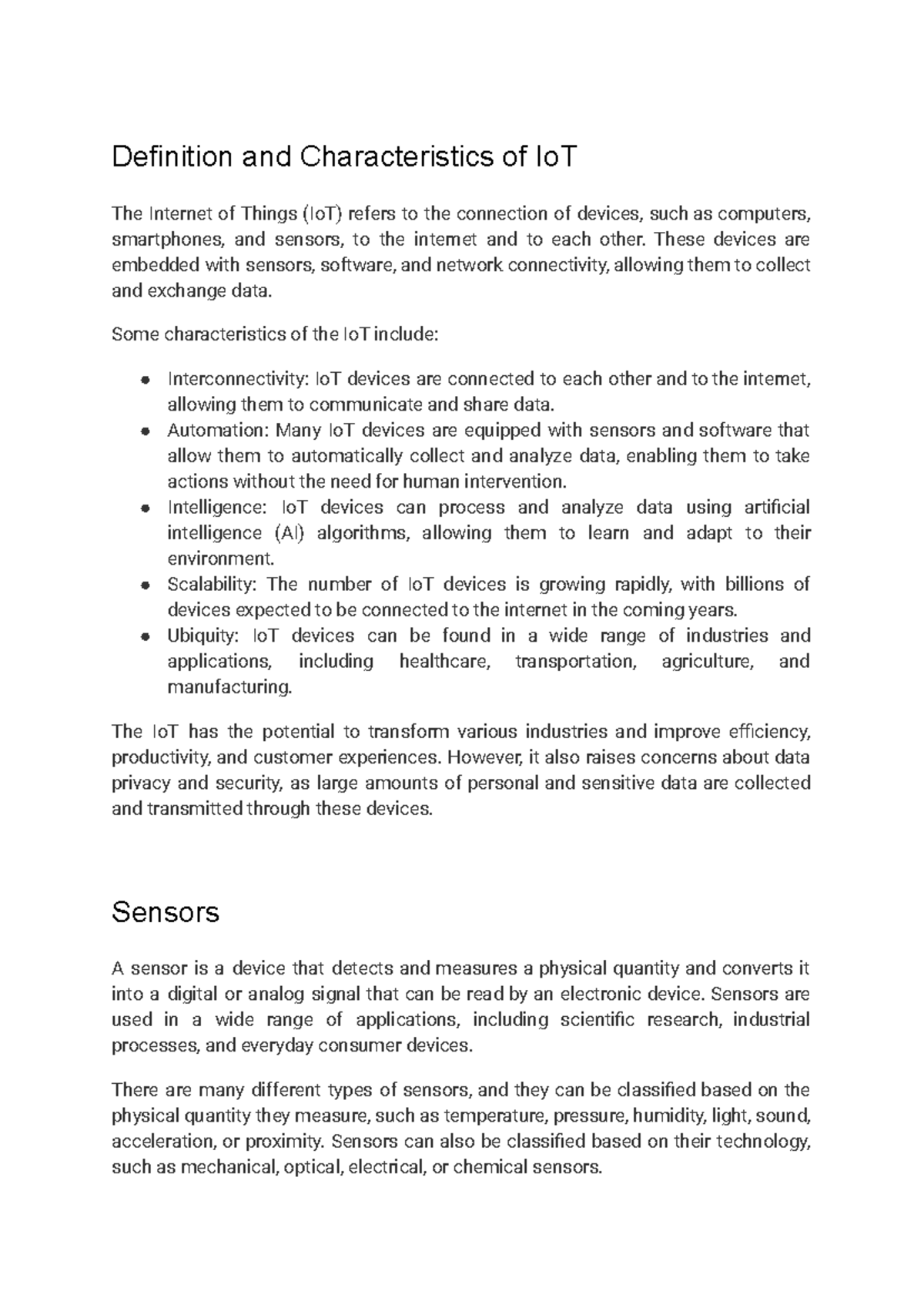 MC4302-IOT Unit 1 - MC4302-IOT Unit 1 - Definition and Characteristics ...