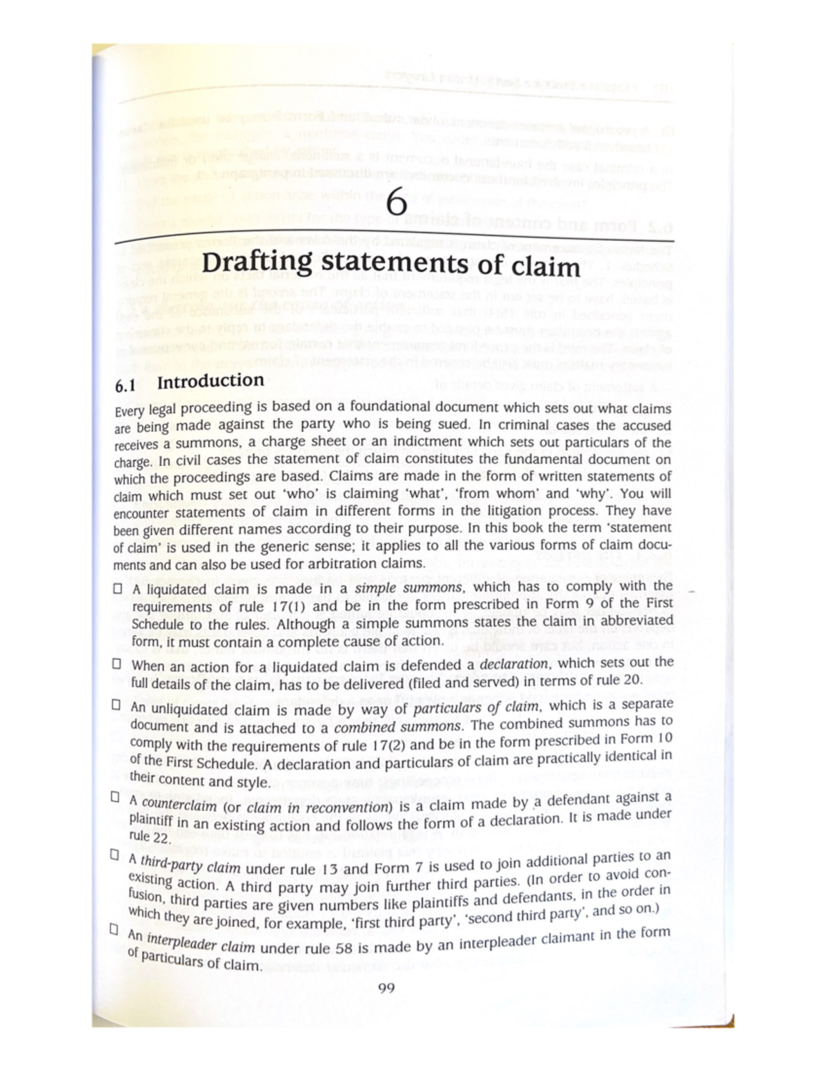 Drafting Statements of Claim for Legal Proceedings (Course Code: LAW101 ...