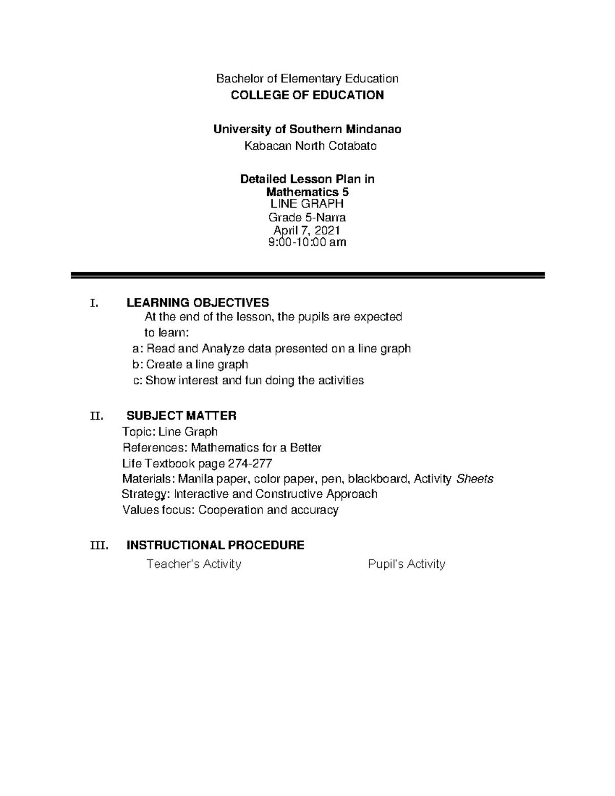551412577 Detailed Lesson Plan in Mathematics 5 line graph - Bachelor ...