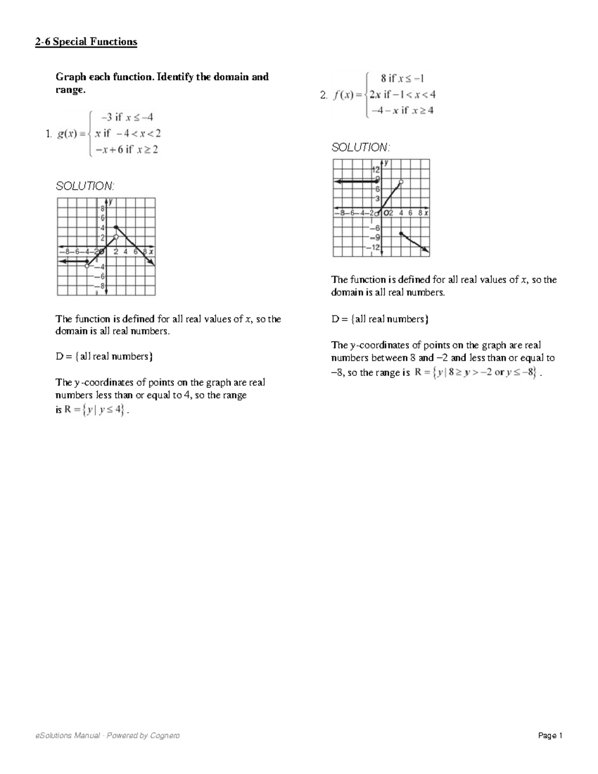 2 - 6 Answer Key: Graphing and Identifying Domain & Range - Studocu