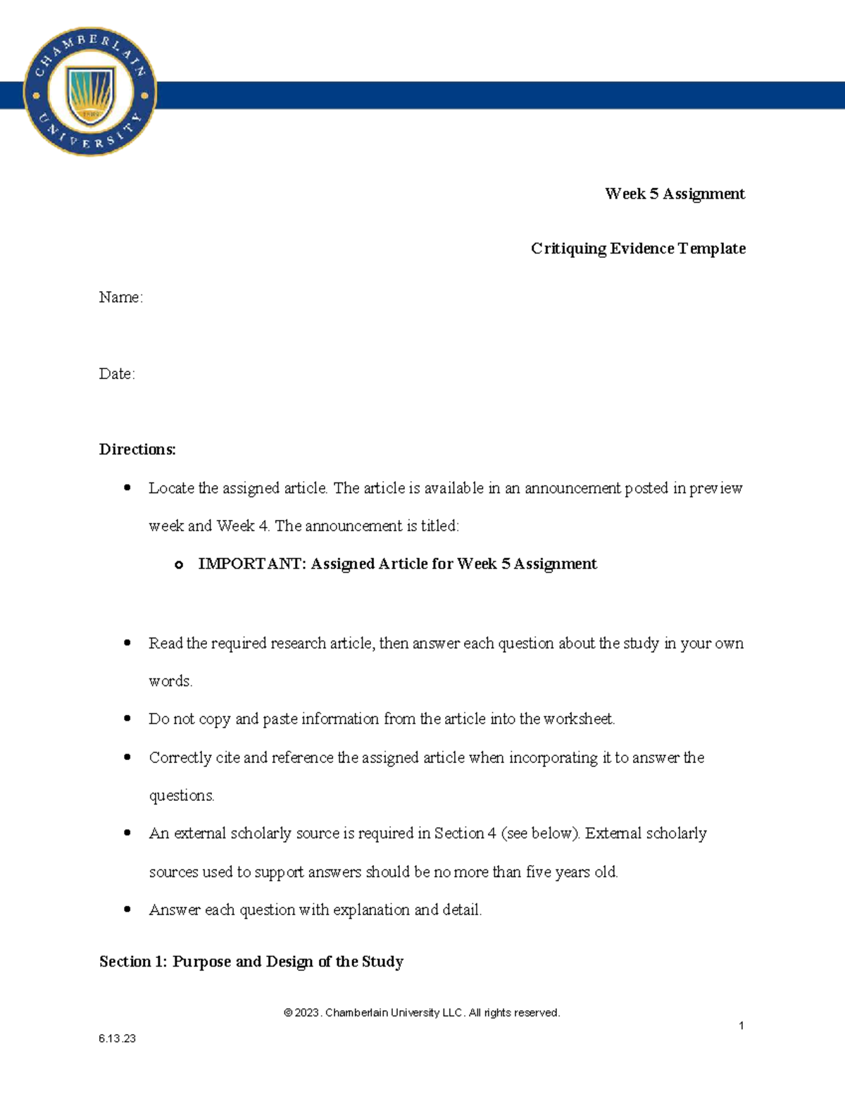 W5 NR439 Critiquing Evidence Assignment: Analyzing Telehealth Research ...