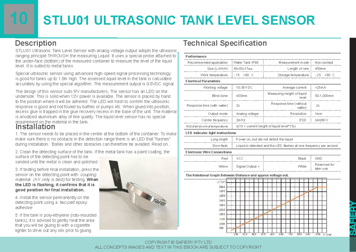 STLU01 Ultrasonic Tank Level Sensor Manual and Installation Guide - Studocu