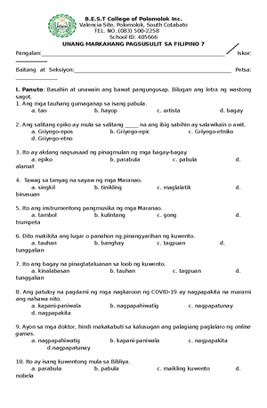 Aralin 1 - Kilalanin ang Sarili - l Pamantayang Pangnilalaman ...
