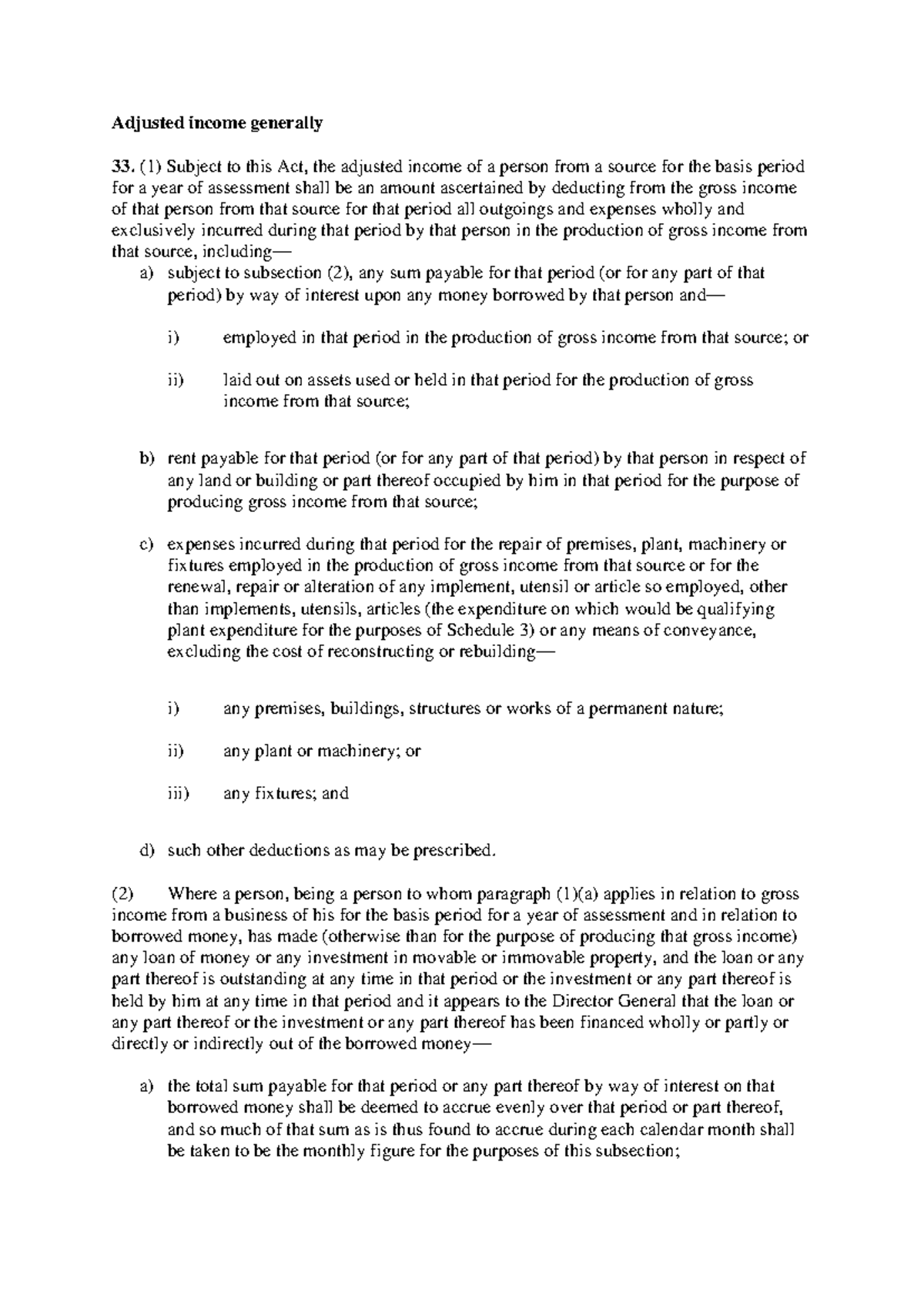 ITA - Income Tax Act: Key Points on Sections 33, 34, 39, and 44 ...