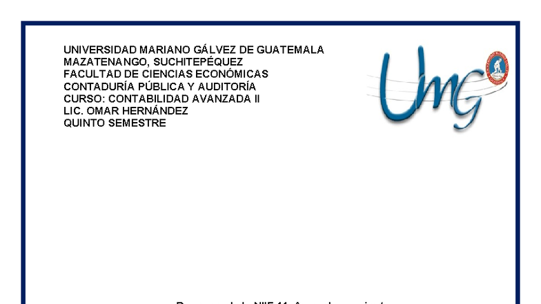 Resumen de la NIIF 11: Acuerdos Conjuntos - Contabilidad Avanzada II ...