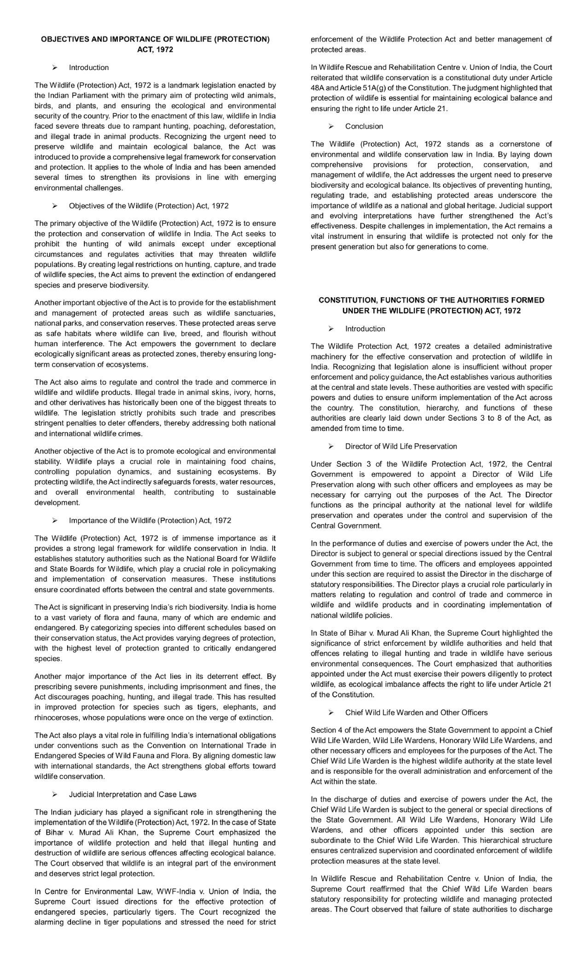 Wildlife Protection Act, 1972: Objectives & Importance in Environmental ...