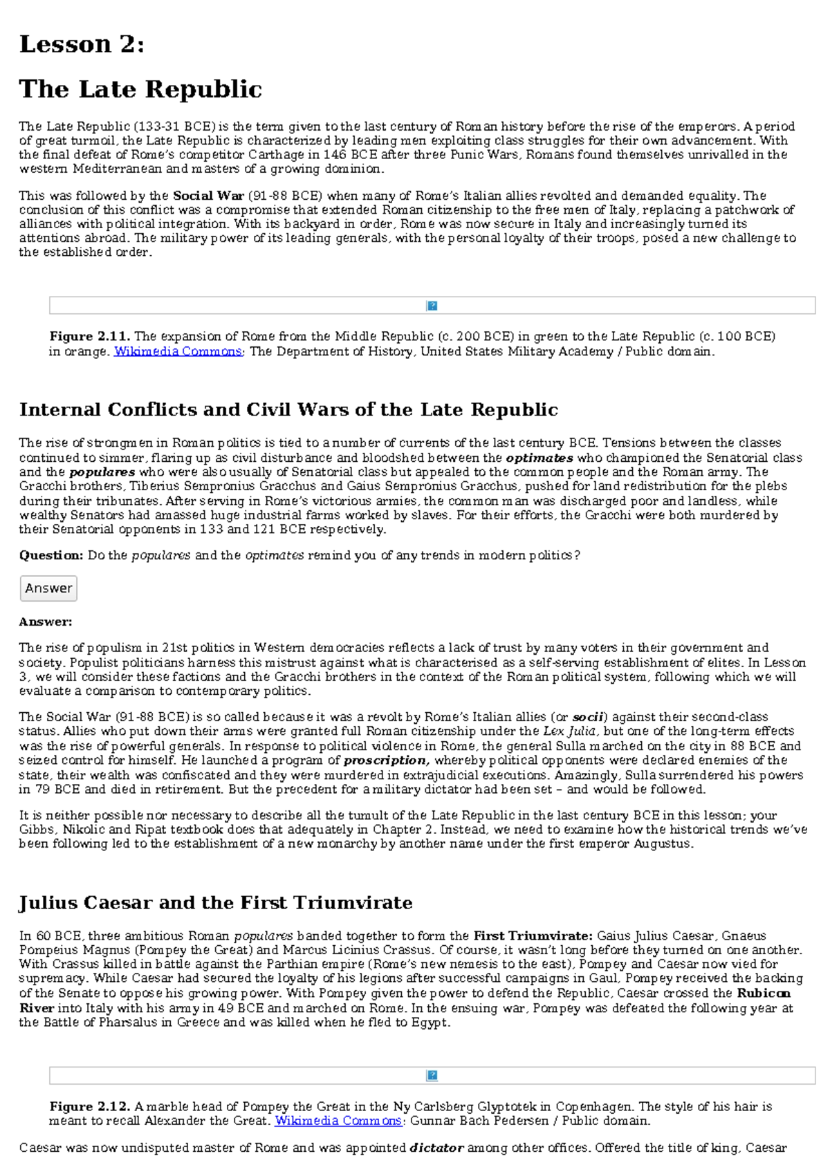 L02 05 - Lecture: The Late Republic and Its Political Turmoil - Studocu