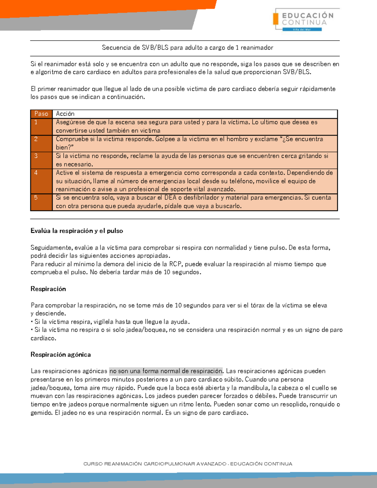 Modulo II RCP Avanzado - Guía de Reanimación Cardiopulmonar - Studocu