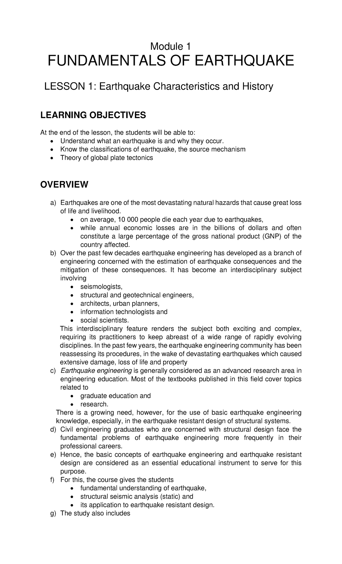 Module 1 - Lesson 1 (EQ Characteristics and History) - Module 1 ...