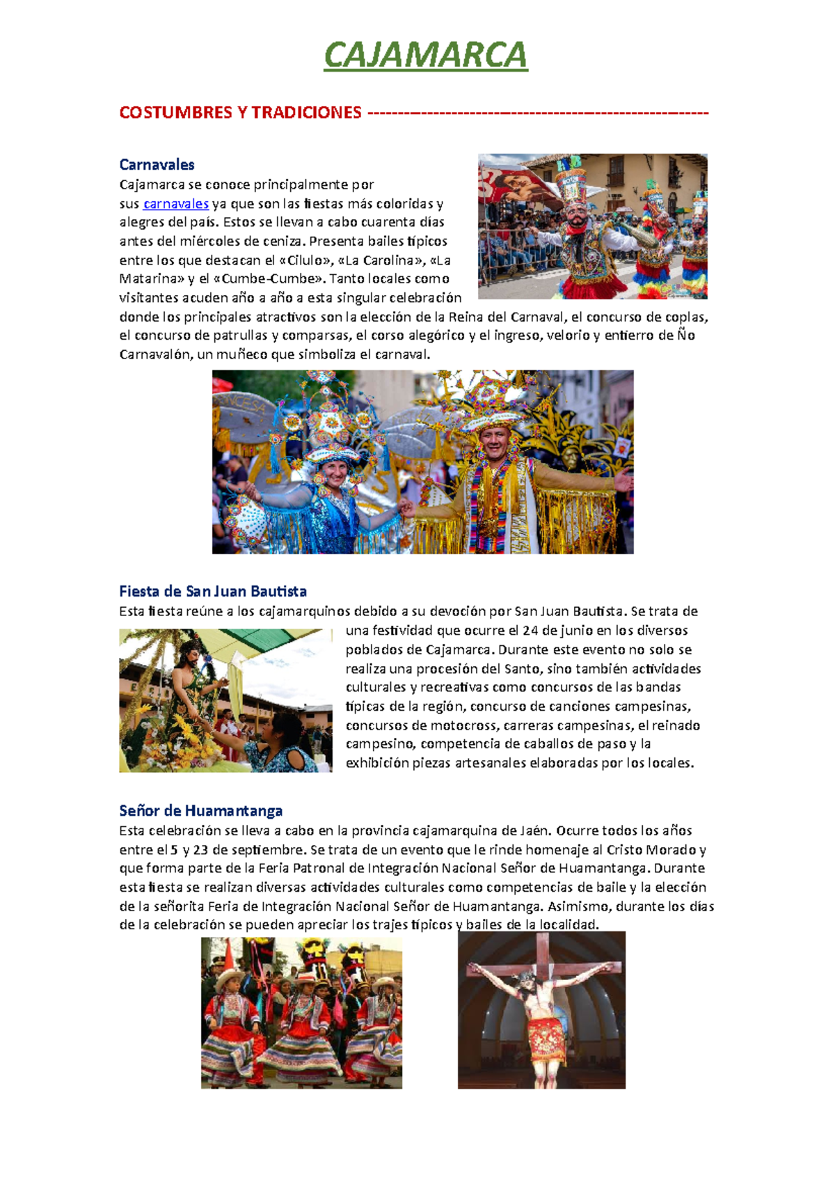 Costumbres Y Tradiciones - COSTUMBRES Y TRADICIONES - Carnavales ...