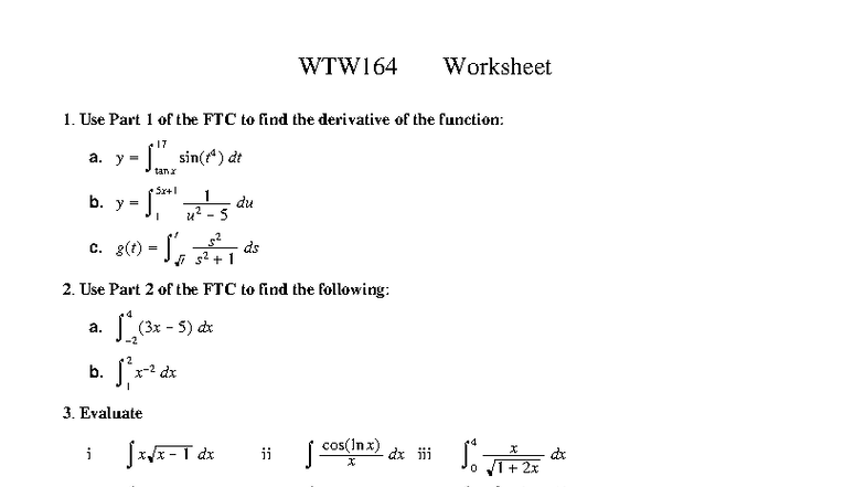 WTW164 Final Exam Preparation 2022 - Calculus Concepts - Studocu
