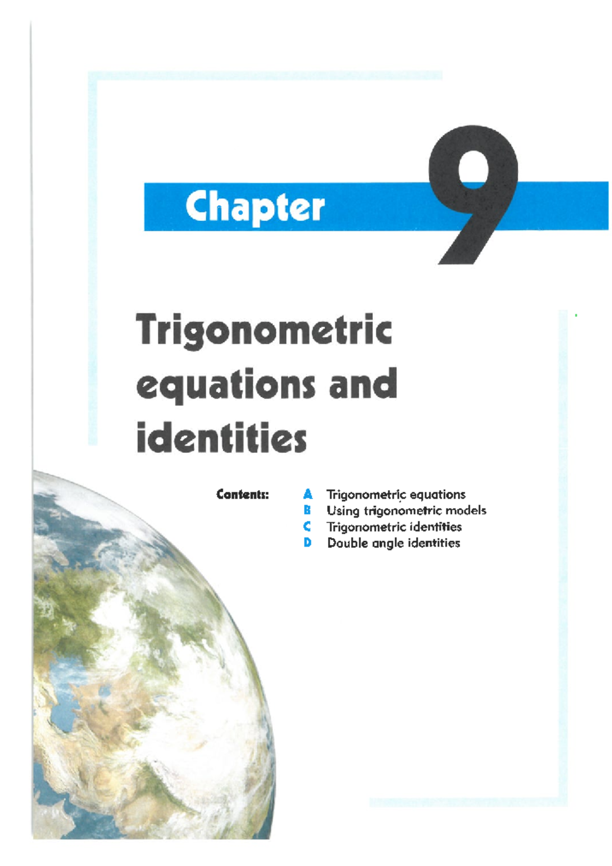 Ch 9 Trigonometric Equations and Identities - Chapter Trigonometric ...