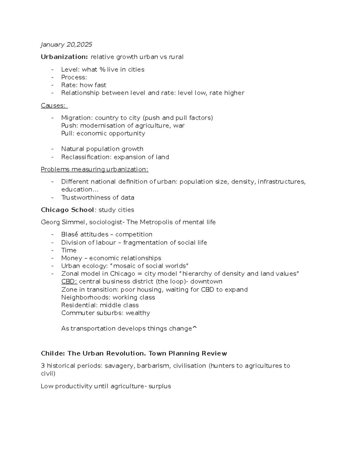 Urbanization Notes (Course Code: SOC101) - Key Concepts & Theories ...