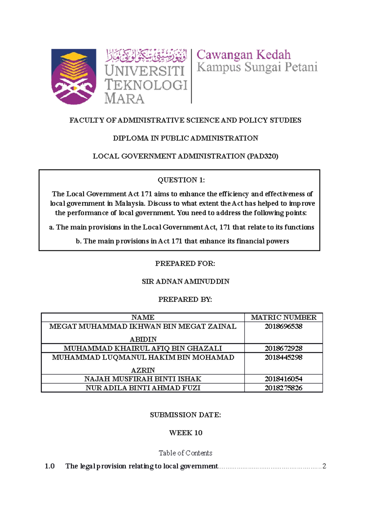 Improving Local Government Efficiency: Report PAD320 KAM1105D - Studocu