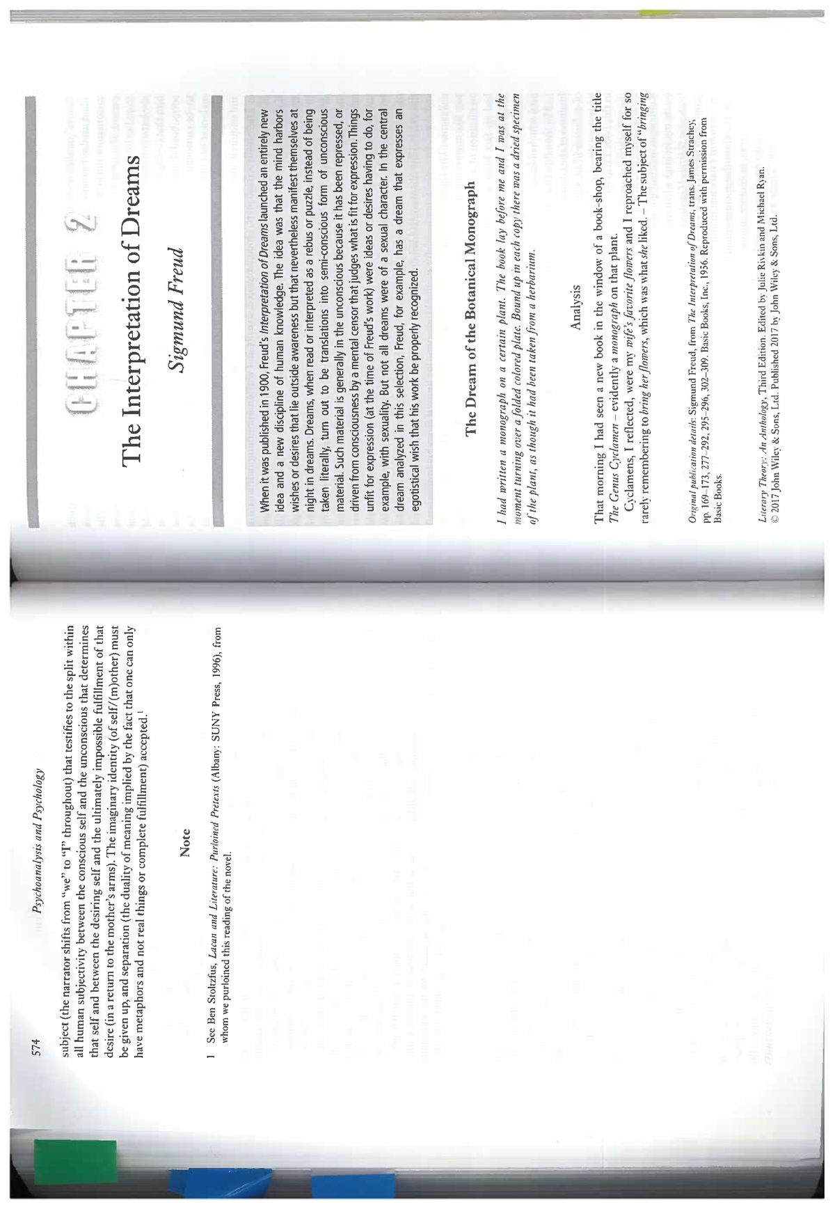 574 Psychoanalysis and Psychology: The Interpretation of Dreams ...