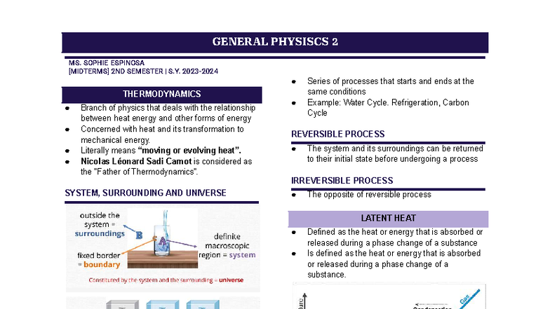 Gen-Physics-2: Thermodynamics and Wave Mechanics Notes - Studocu