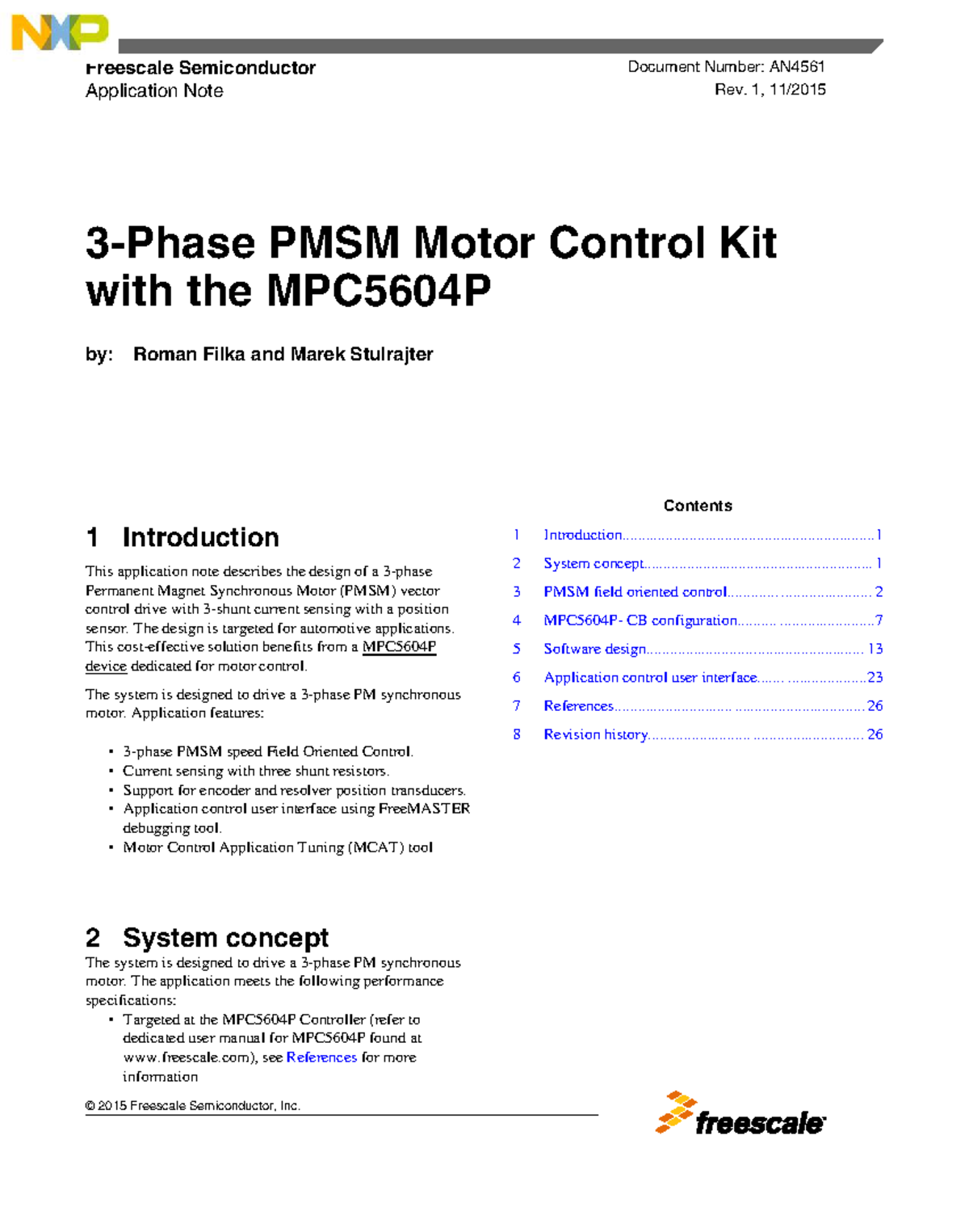 PMSM Motor Control Kit Overview with MPC5604P - AN4561 - Studocu