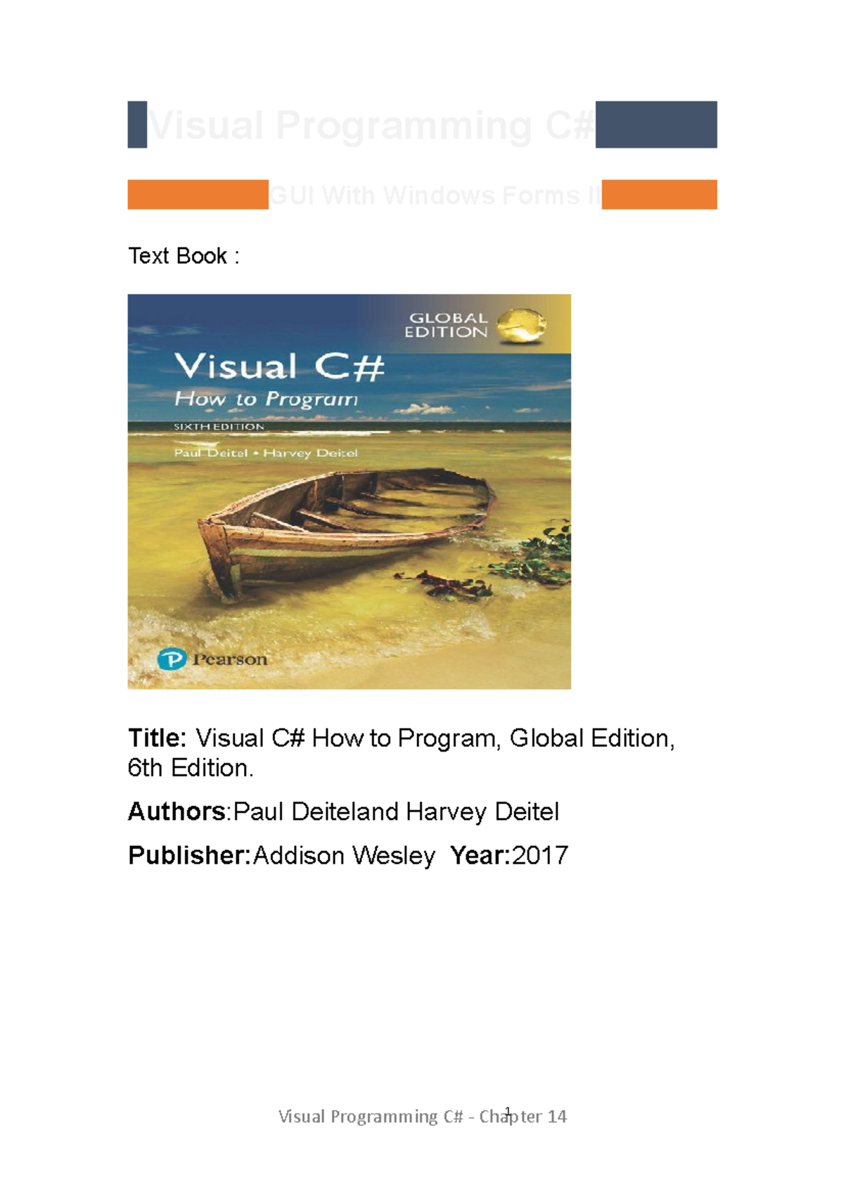 Visual programming C# GUI With Windows Forms Part B - Visual ...