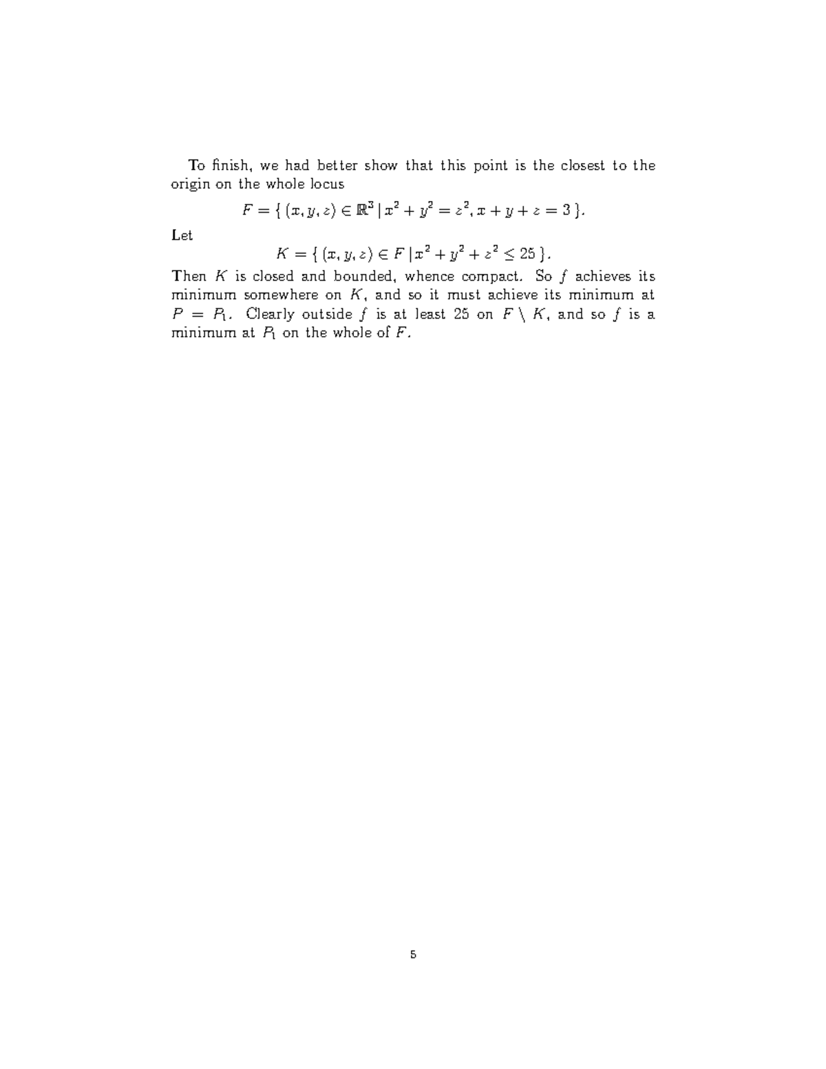 MIT 18.022F10 Lecture Notes: Closest Point to Origin on Locus F - Studocu