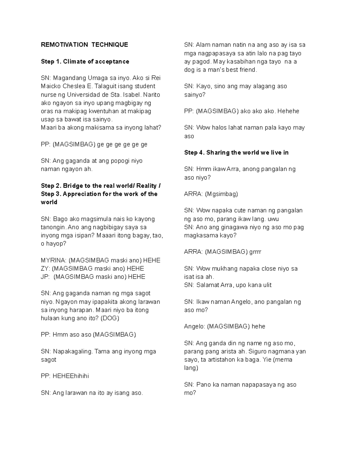 Remotivation Technique: Enhancing Well-being and Connections - Studocu