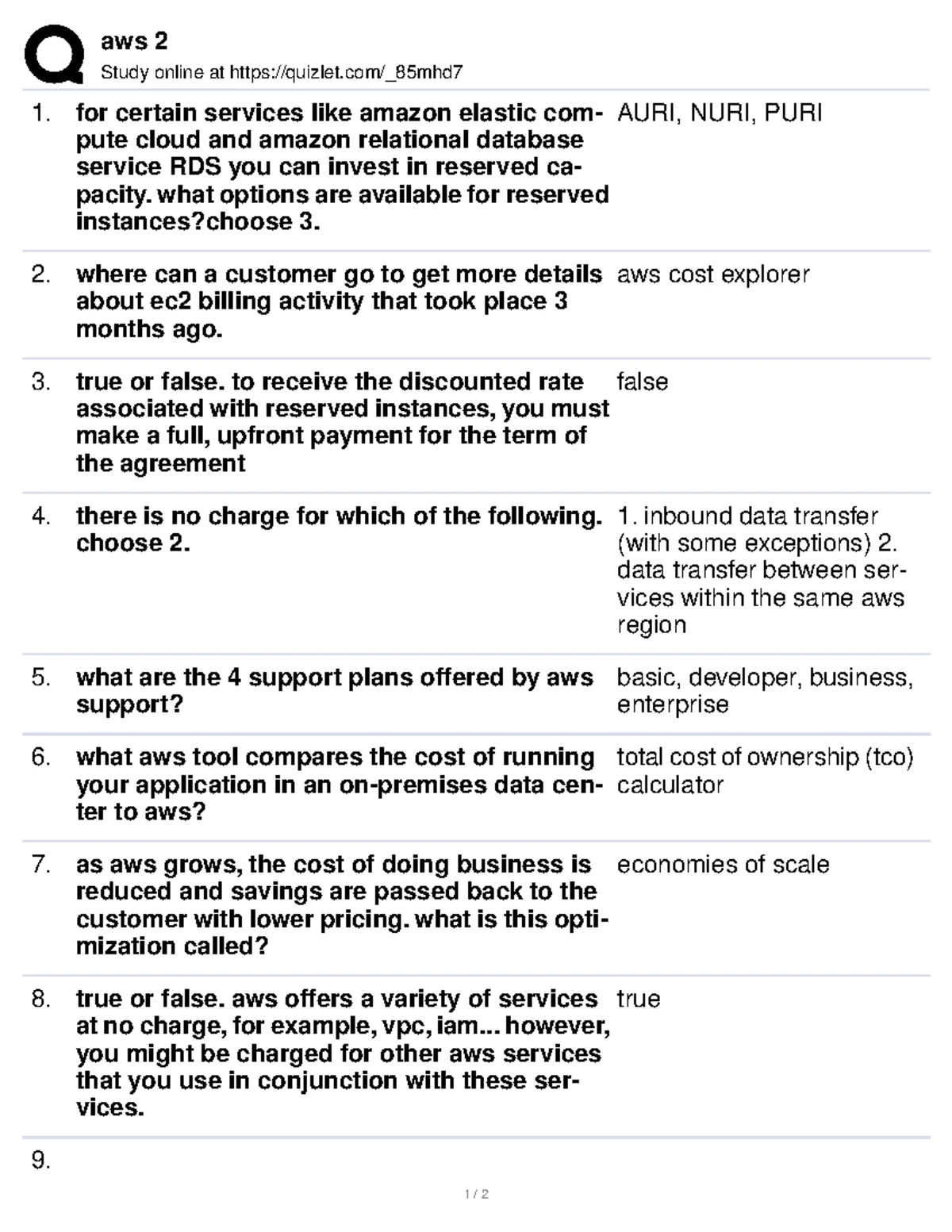 AWS 4 - Module Knowledge Check: Shared Responsibility Model Quiz - Studocu