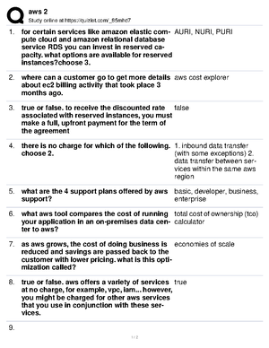 AWS 10 - Module Knowledge Check Quiz & Study Guide - Studocu
