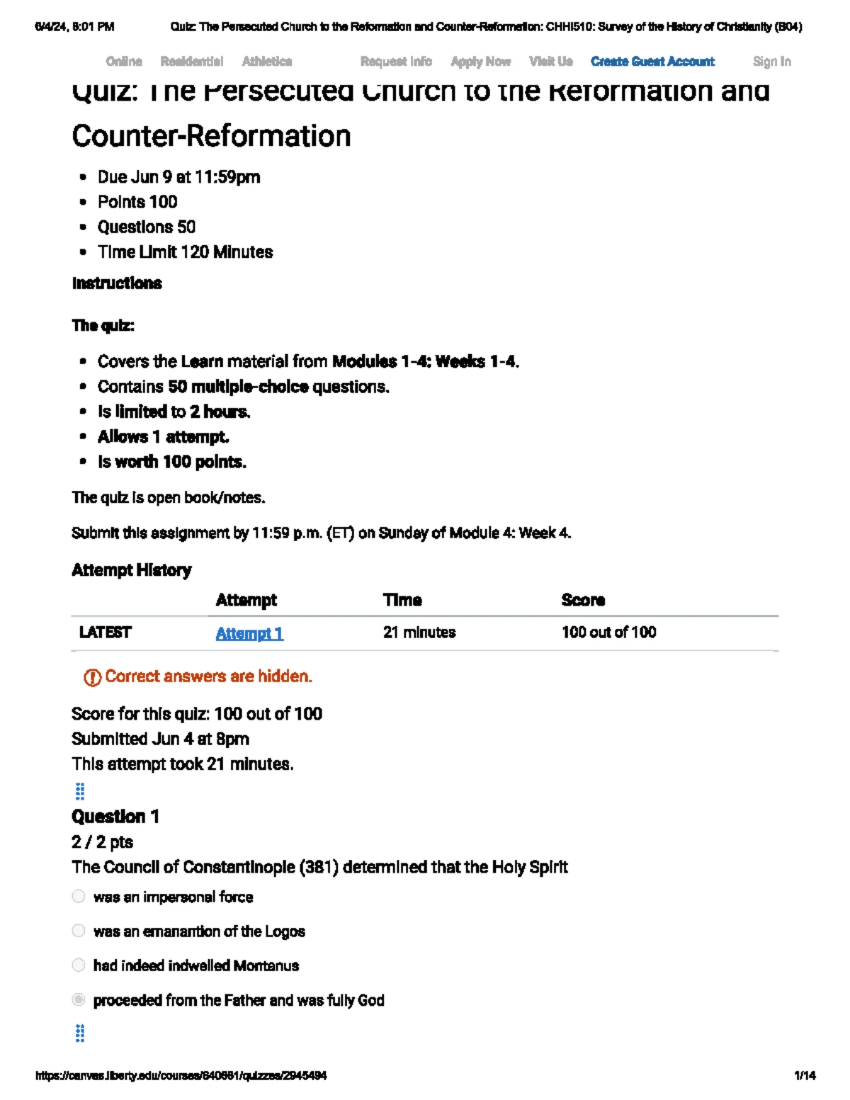 First Century to Reformation & Counter-Reformation Study Guide (98 ...